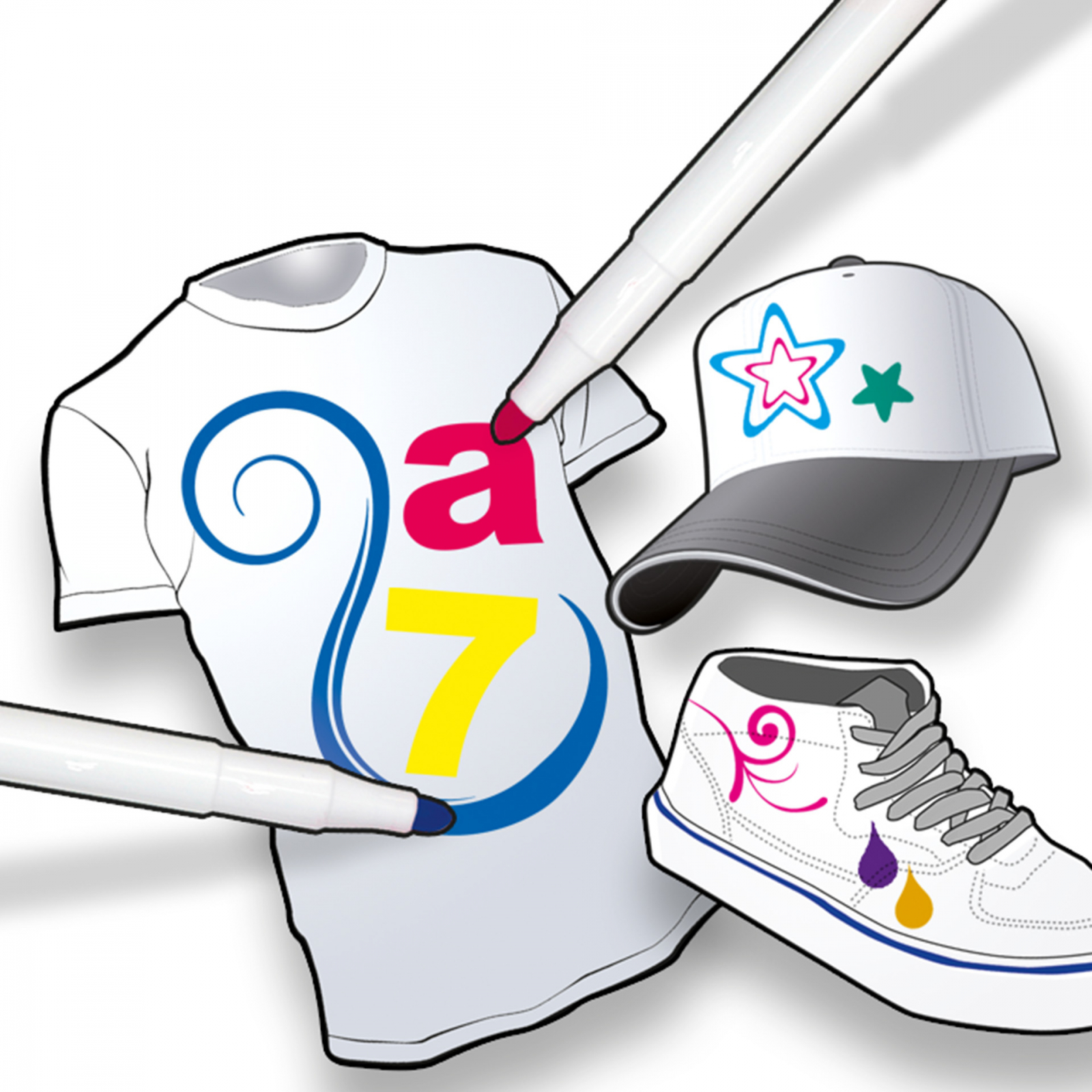 Markere de copii pentru colorat materiale textile, 8 bucati de la Ses ...