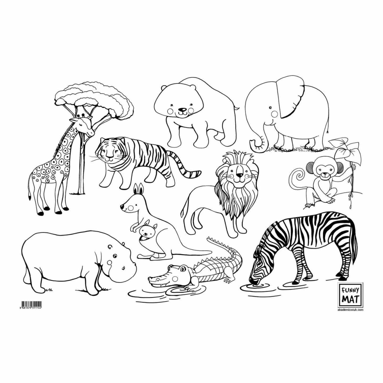 Desene de Colorat, Fise de Colorat si Planse - Animale Salbatice