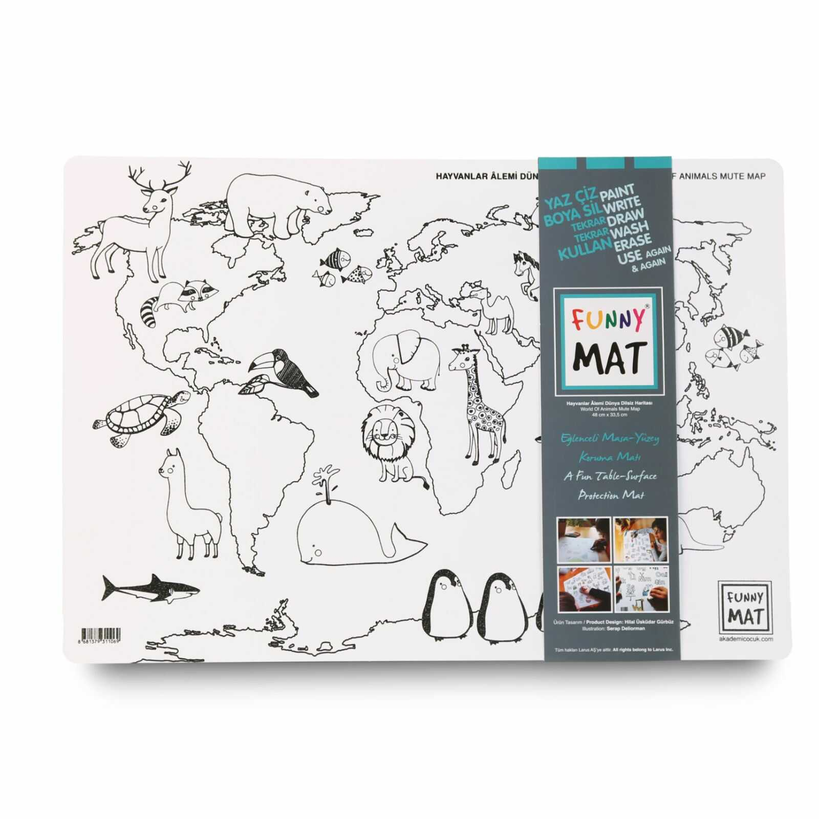 Desene de Colorat, Fise de Colorat si Planse - Harta Animale Planeta