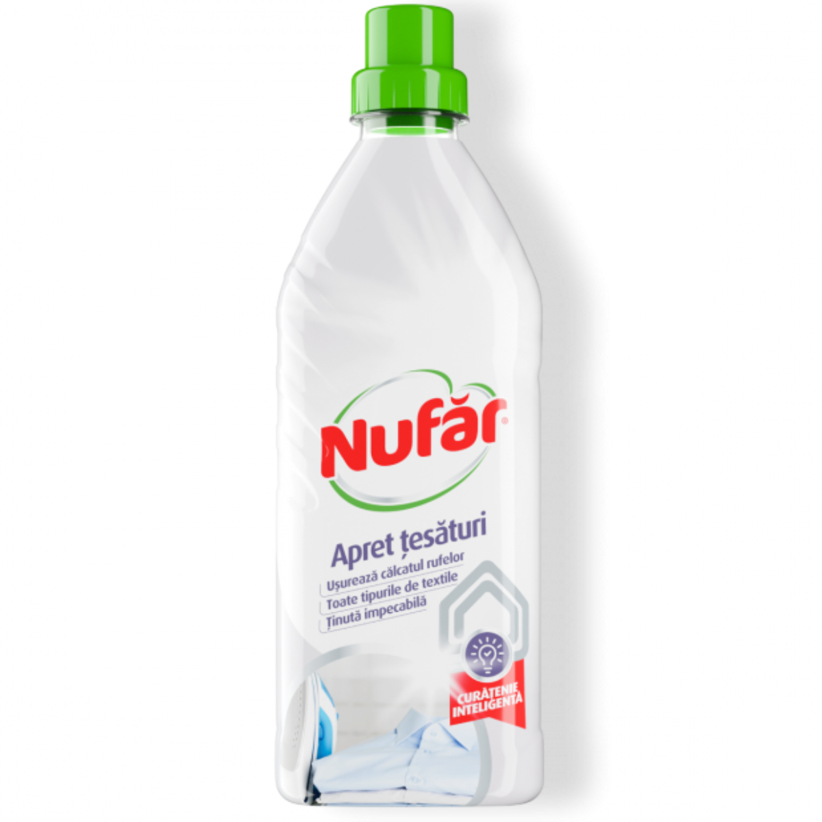 Solutie apret tesaturi, pentru haine albe sau colorate Nufar, 750 ml