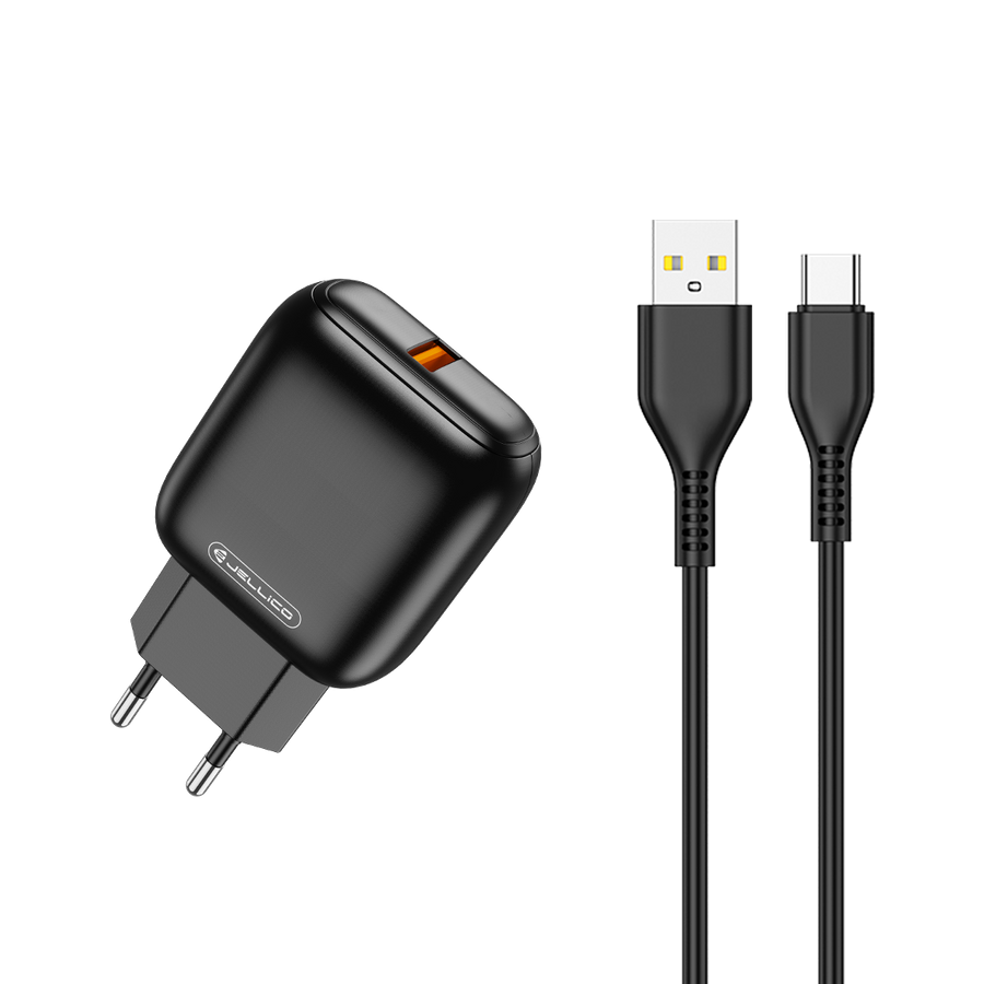 Incarcator cu cablu Type C PD 18W, C32, Black QC3.0