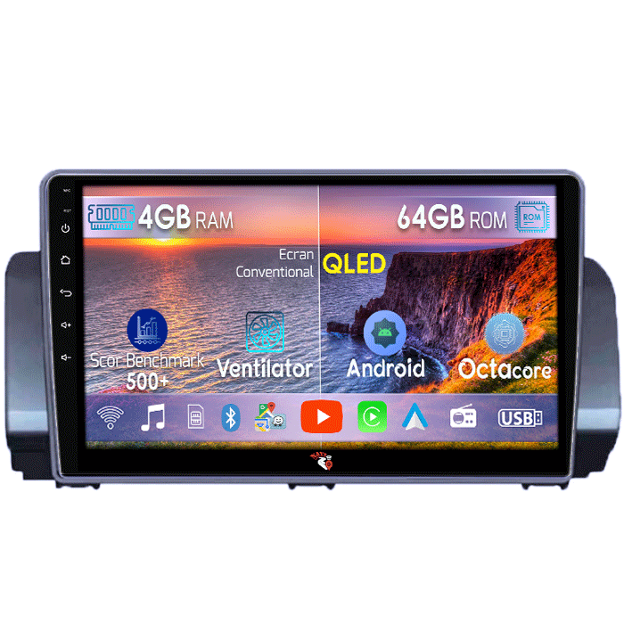 Navigatie dedicata Dacia Sandero 2021, Android 14, Carplay&Android Auto ...