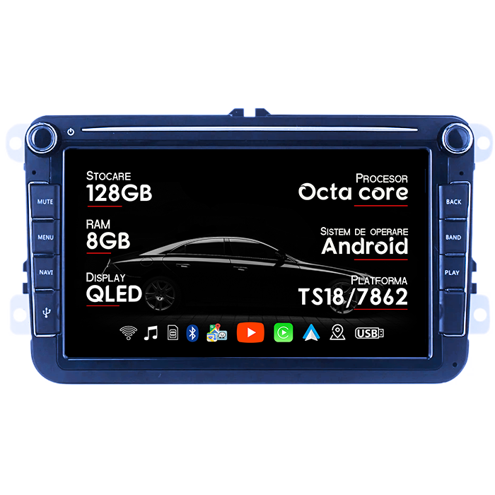 Navigatie dedicata Volkwagen, 8GB RAM 128GB ROM, Octacore, Platforma ...