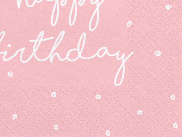 Set 20 Servetele Happy Birthday Roz ️ Partymag