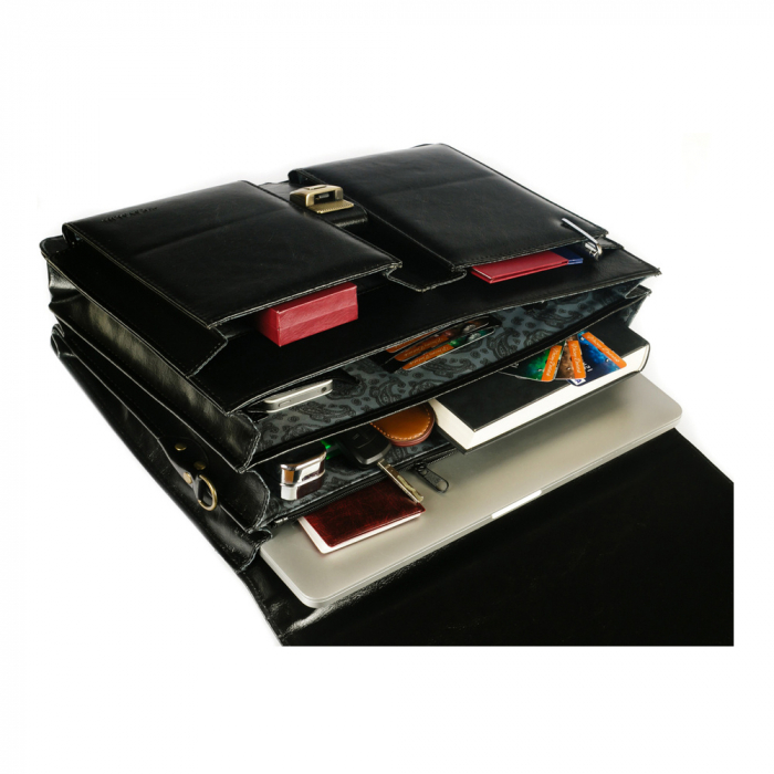 Servieta barbati din piele ecologica CAVALDI B005-S