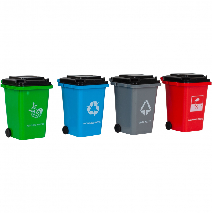 Masina camion de gunoi cu containere de sortare, 26x9x12 cm