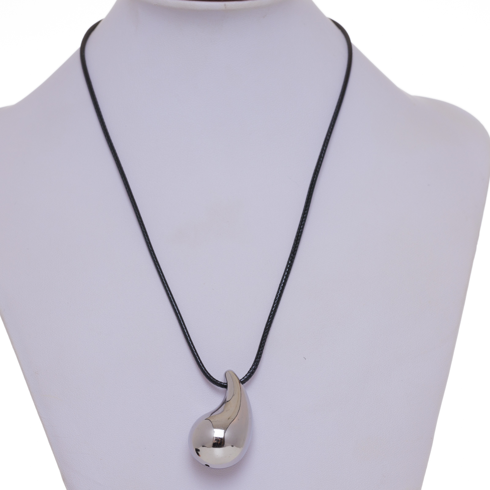 Colier reglabil in forma de picatura din otel inoxidabil argintiu ...