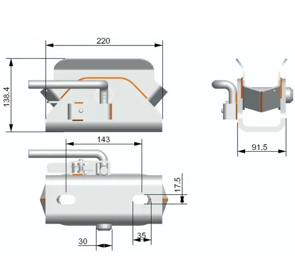 Cupla remorca 8000 kg cu blocare