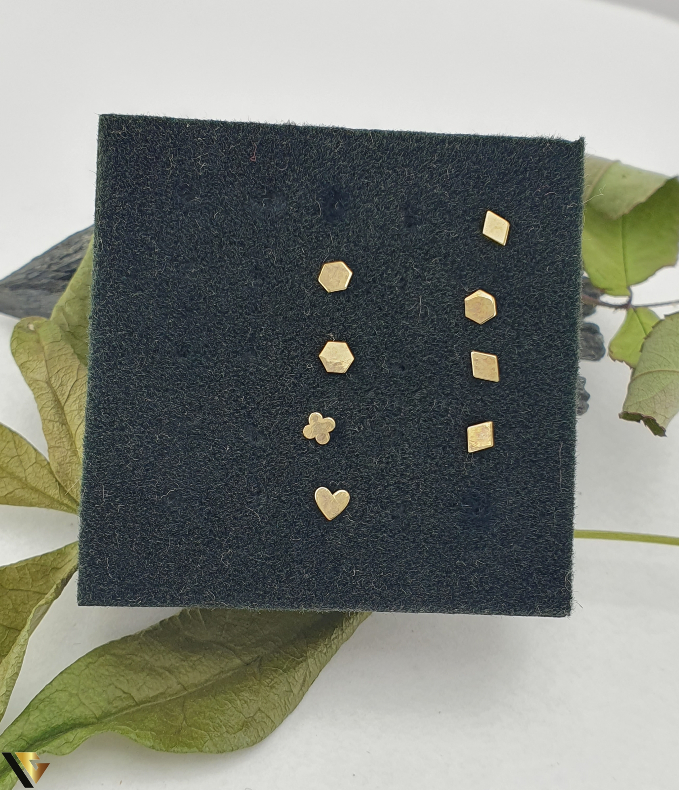 Piercing Nazal Aur 14k CERCEL NAS hexagon inima romb trifoi