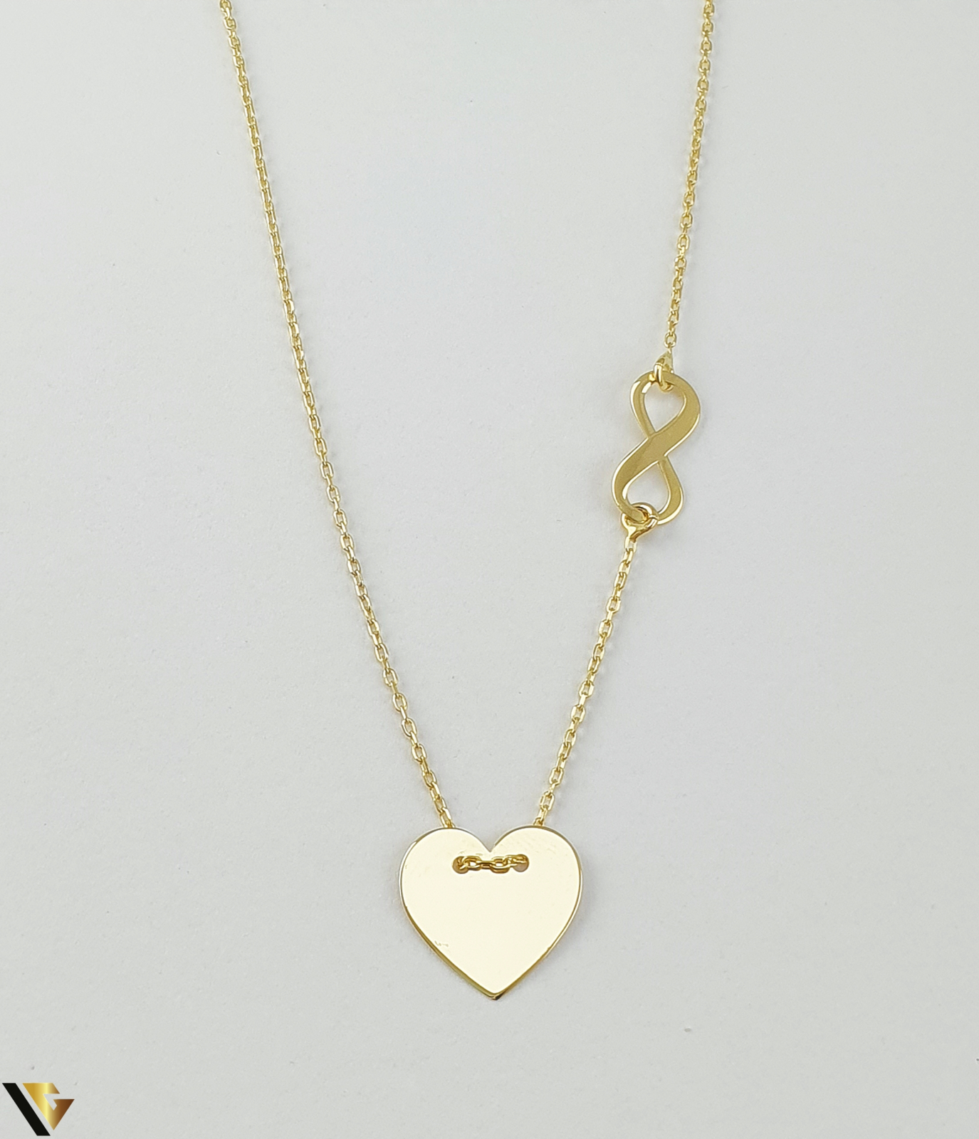 Colier Aur 14k, Inima, Infinit lant cu pandantiv iubire cadou perfect ...