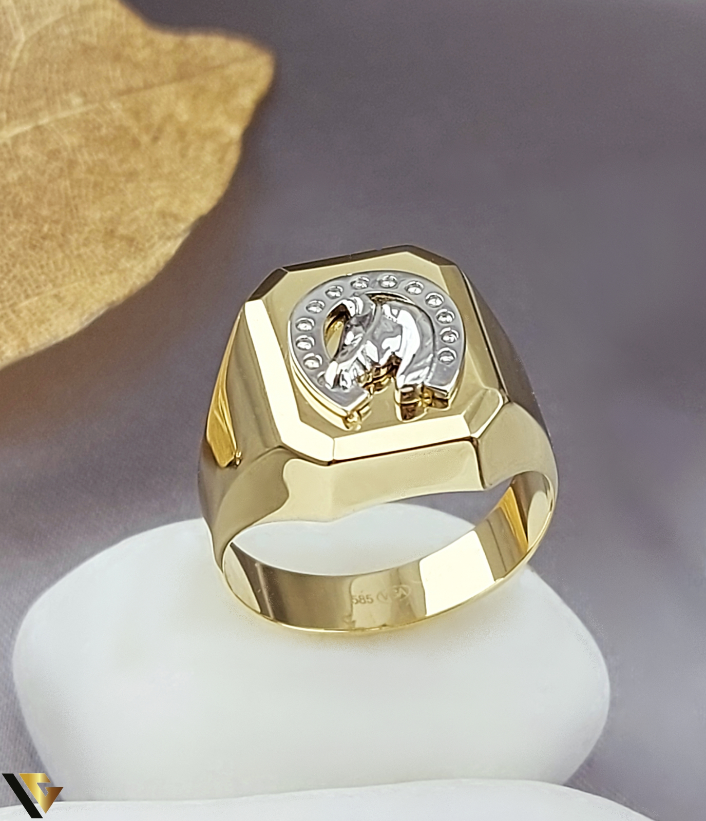 Inel barbatesc din aur 14k, Ghiul, INEL BARBATESC, POTCOAVA, CAL ...