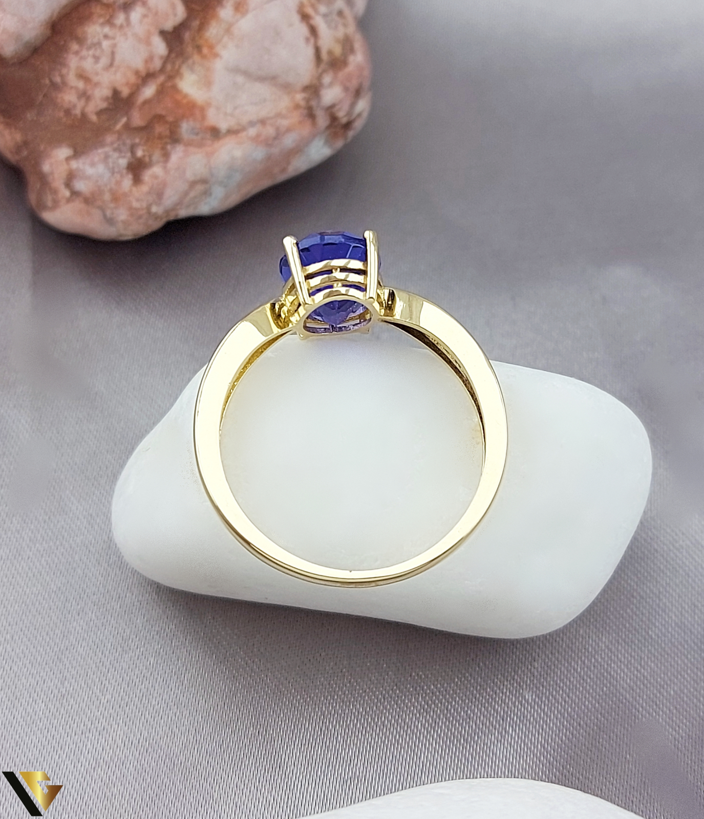 Inel aur 14k, Cristal de zirconiu, PIATRA MOV, ELEGANT Greutate: 2.89 ...