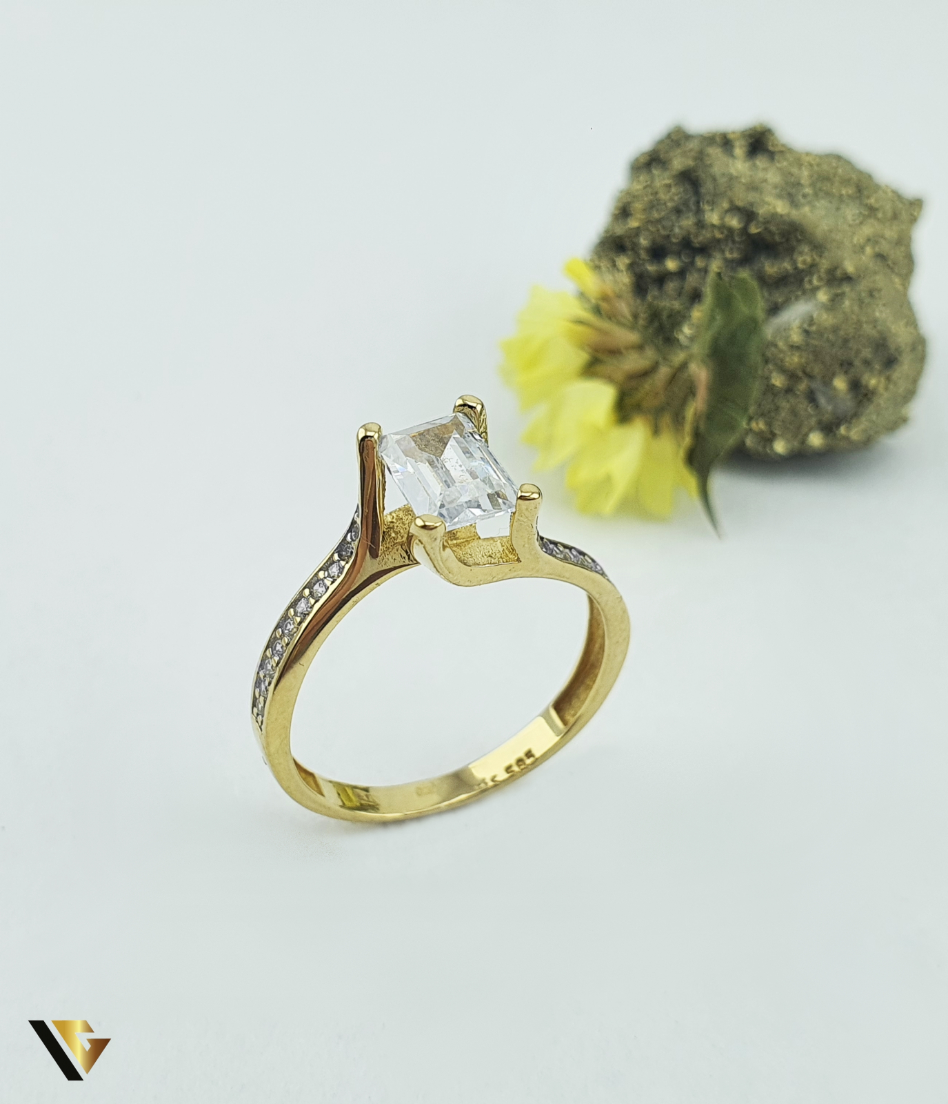 Inel Aur 14k, Zirconiu