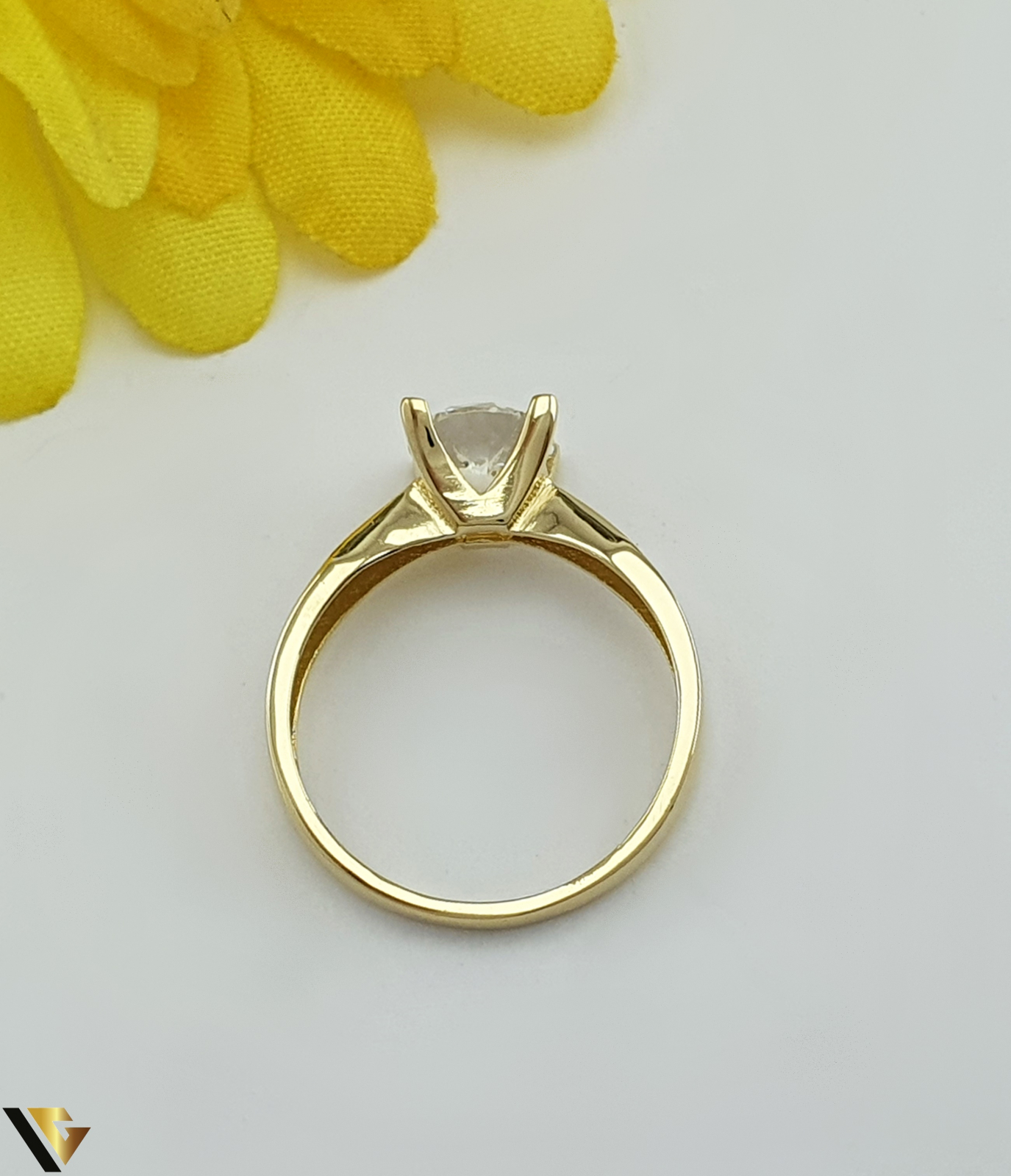 Inel logodna, aur 14k, Cristal de zirconiu Greutate: 2.56 grame Latime ...