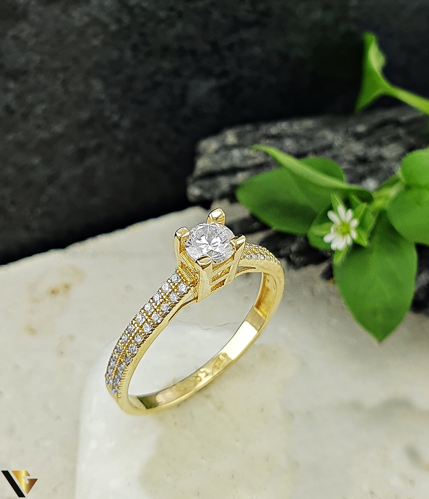 Inel Logodna Aur 14k, Zirconiu