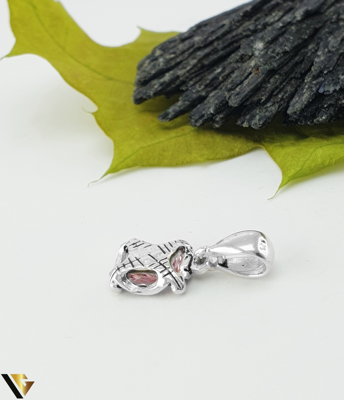 Pandantiv Argint 925 sticla roz vintage deosebit vechi sh