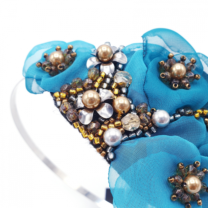 CIELO | Coronita par cu flori turcoaz