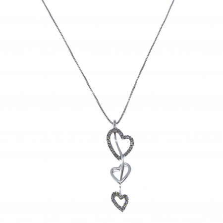 Colier Inimi din aur 18k cu diamante