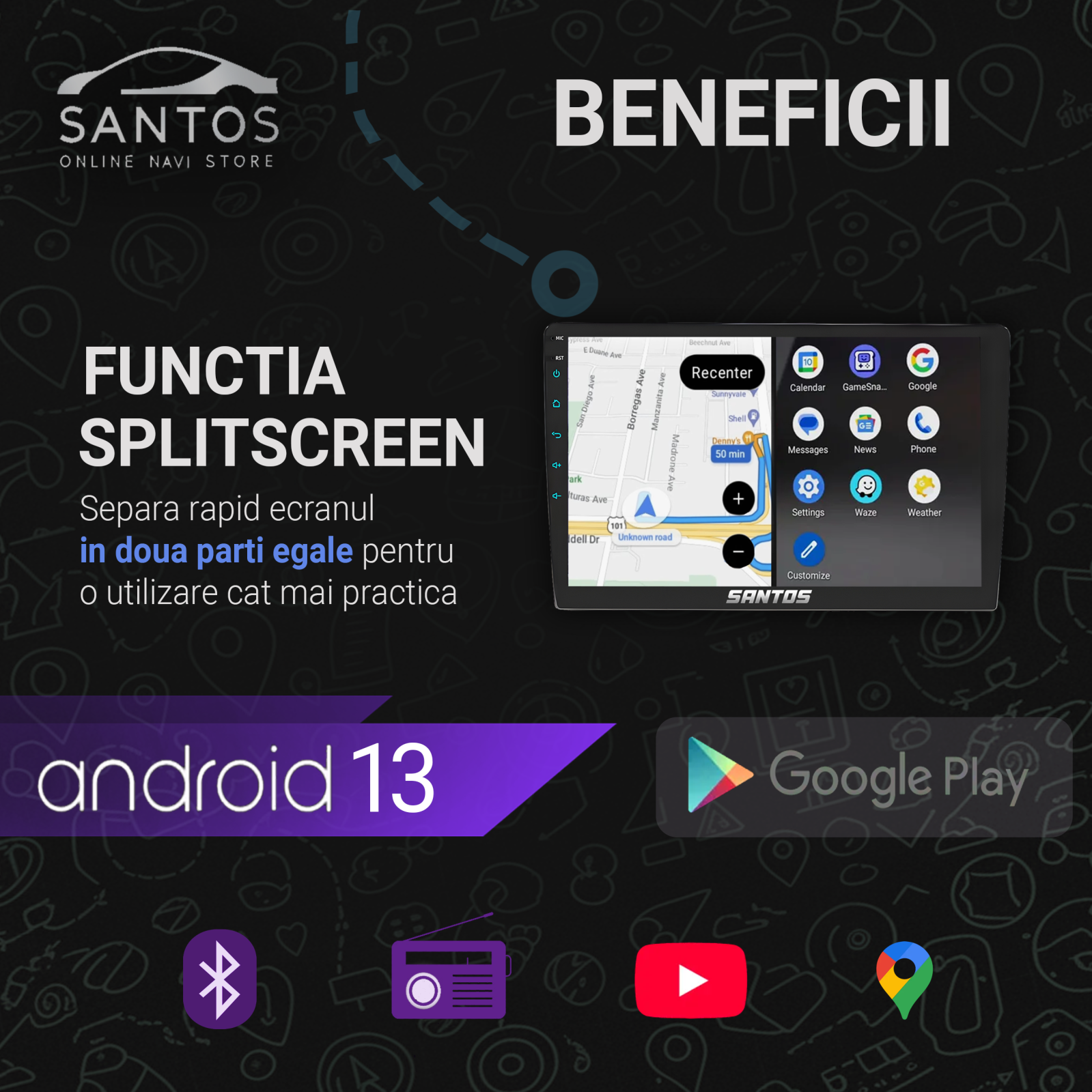 Navigatie VW Golf 7 2012-2020 Android 13, 10 inch QLED, Octa Core 6GB ...