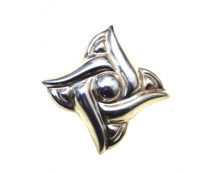 Brosa argint mexicana, design modernist