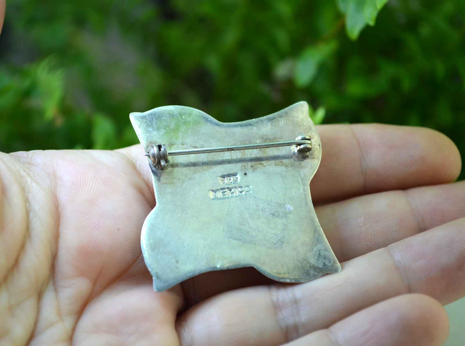 Brosa argint mexicana, design modernist