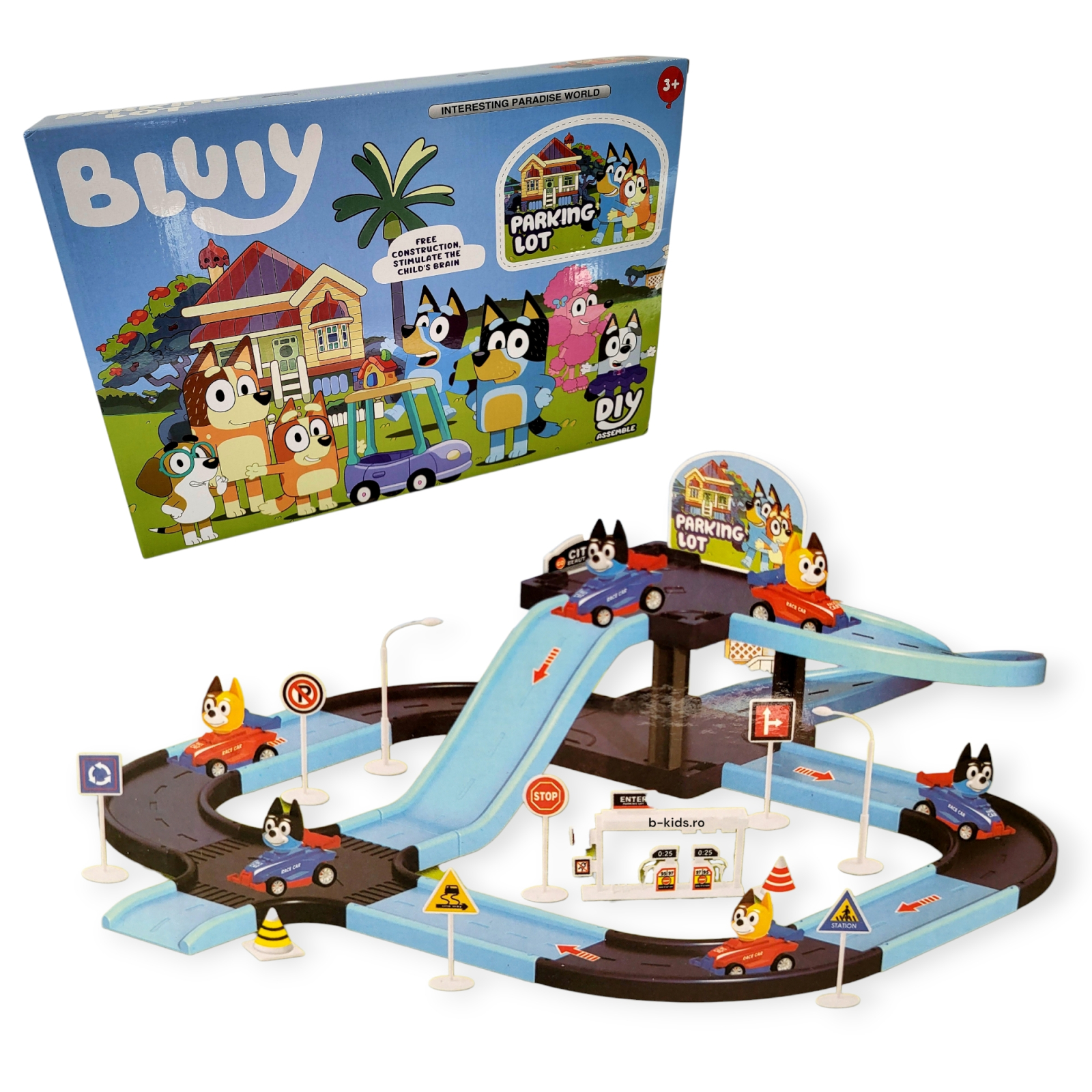 Set parcare circuit - Bluey cu masinute