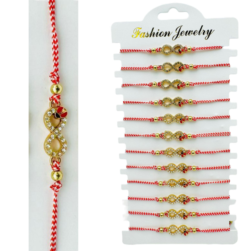 Set 12 Bratari reglabile Martisor, Infinity Love, model 2025