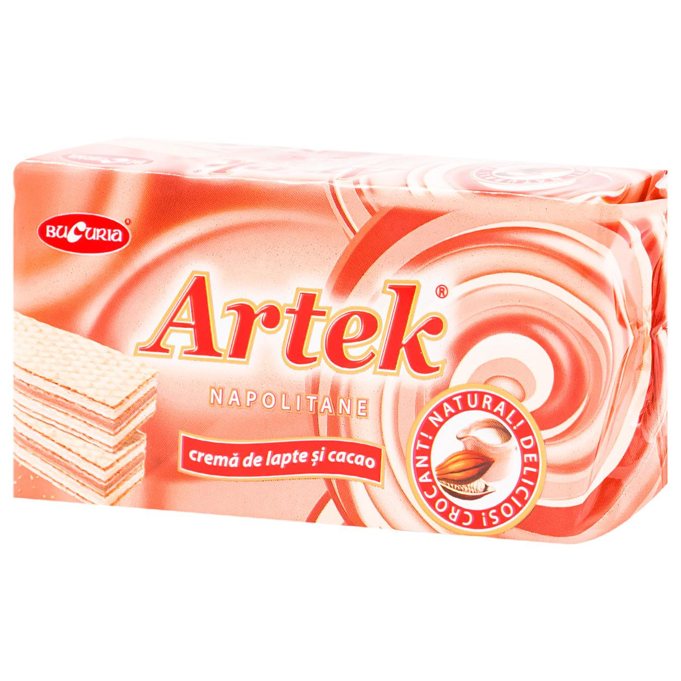 Napolitane Bucuria Artek cu Lapte și Cacao, 160gr | Basarabia.ro