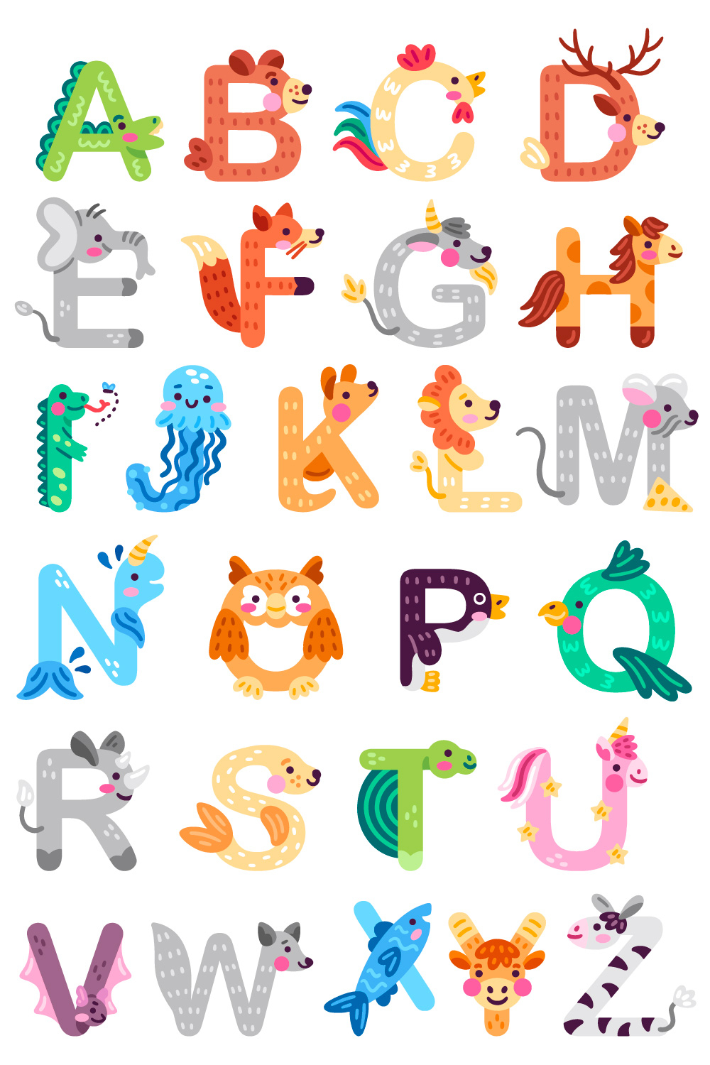 Sticker decorativ - Alfabet colorat
