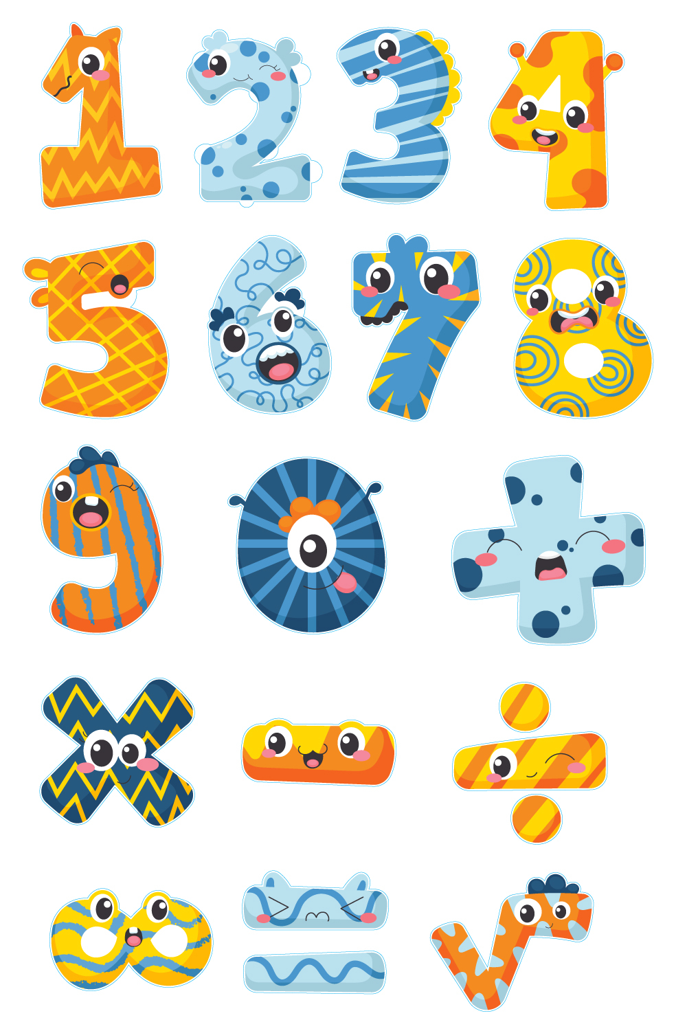 Sticker decorativ - Numere colorate