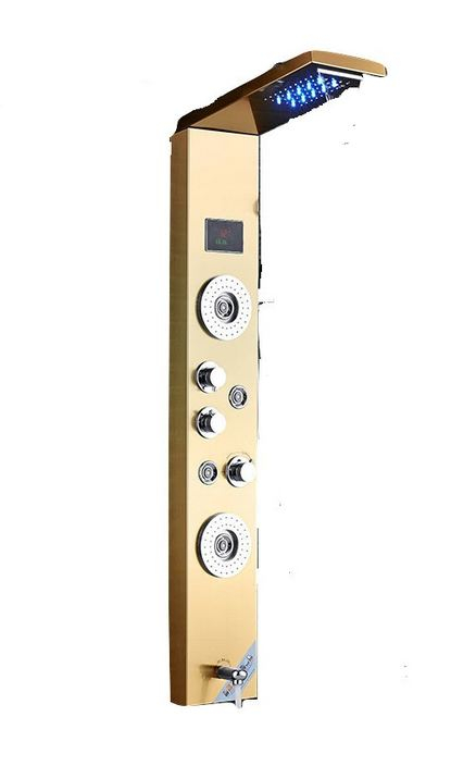 Panel de Dus Multifunctional cu LED, GOLD(ecran de temperatura), efect ...