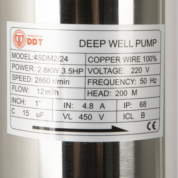 Pompa submersibila de mare adancime, DDT 24 turbine 4SDM2-24, 2800 W ... Pompa submersibila de mare adancime, DDT 24 turbine 4SDM2-24, 2800 W ...