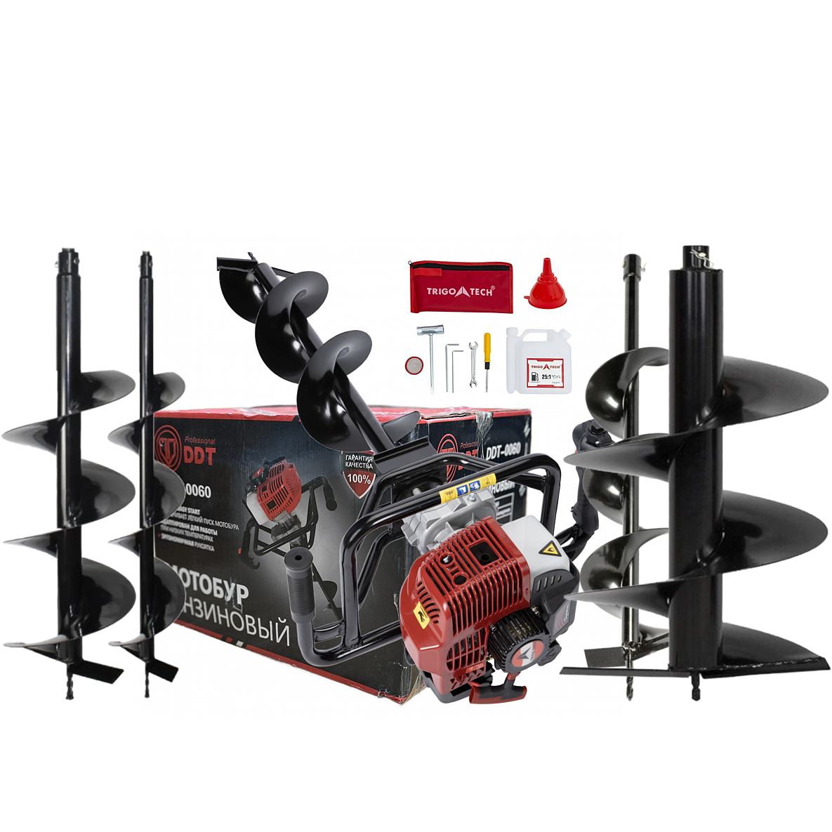 Motoburghiu/foreza pamant DDT 6 Cp, 8000 Rpm cu burghie de 100-150-200-300 mm