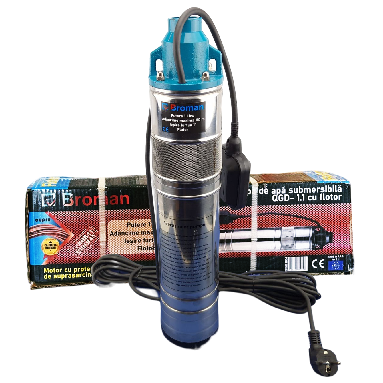 Lichidare Pompa submersibila Broman QGD cu plutitor, 1100 W, 110 m ...