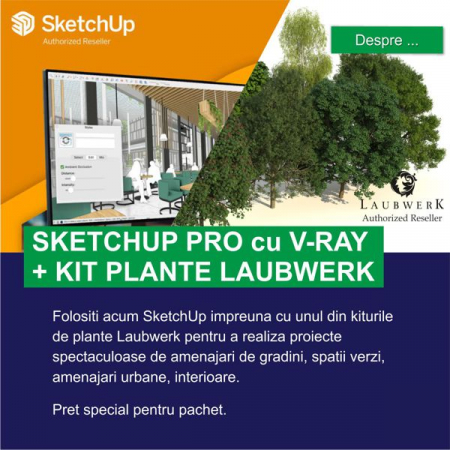 Bundle - SketchUp Pro, V-ray Solo, Kit Plante Laubwerk
