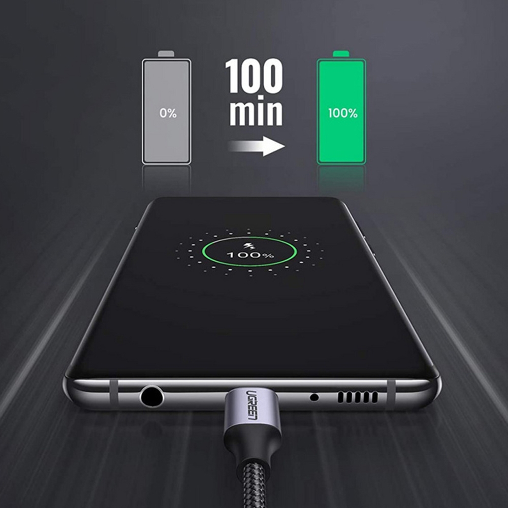 Cablu de Date USB la Type-C, 3A, 1.5m - Ugreen (60132) - Alb Celo.ro