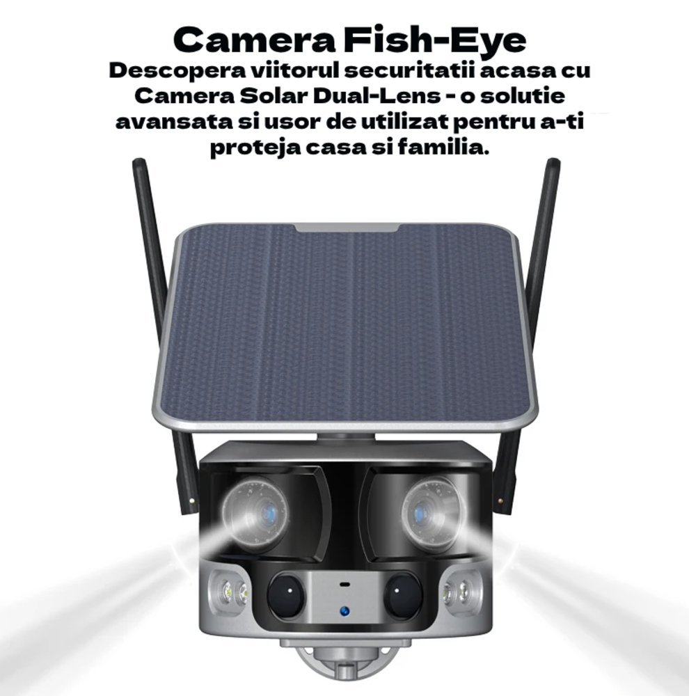 Camera de Supraveghere CLAUSTEEL 4K cu Panou Solar Inclus, Conexiune ...
