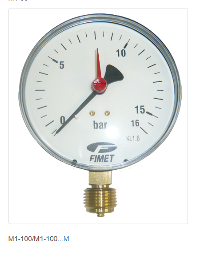 Manometru radial 1/2", Ø100mm, 0-6bar, Fimet - Watts - Construkt.ro