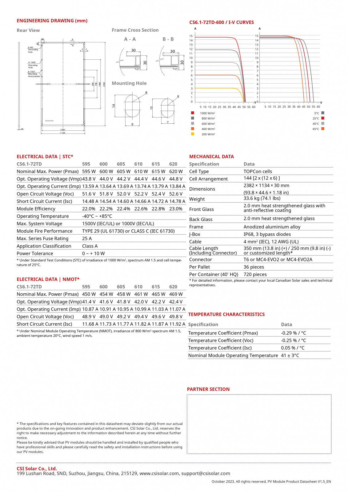 Panou solar Canadian Solar 615W - CS6.1-72TD-615 TOPHiKu6