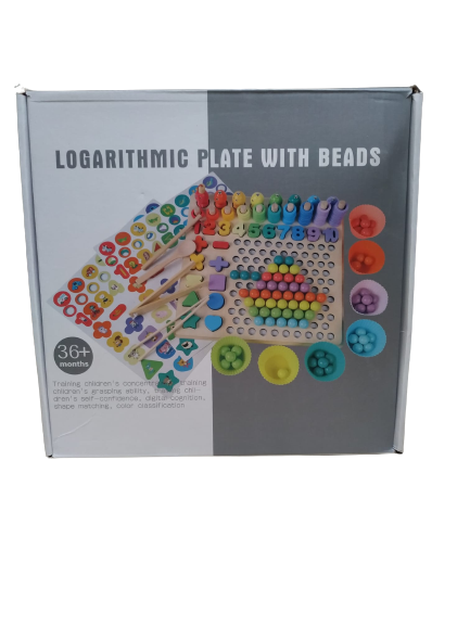 Joc Logarithmic 6 in 1 de sortare, indemanare si asociere culori, forme ...