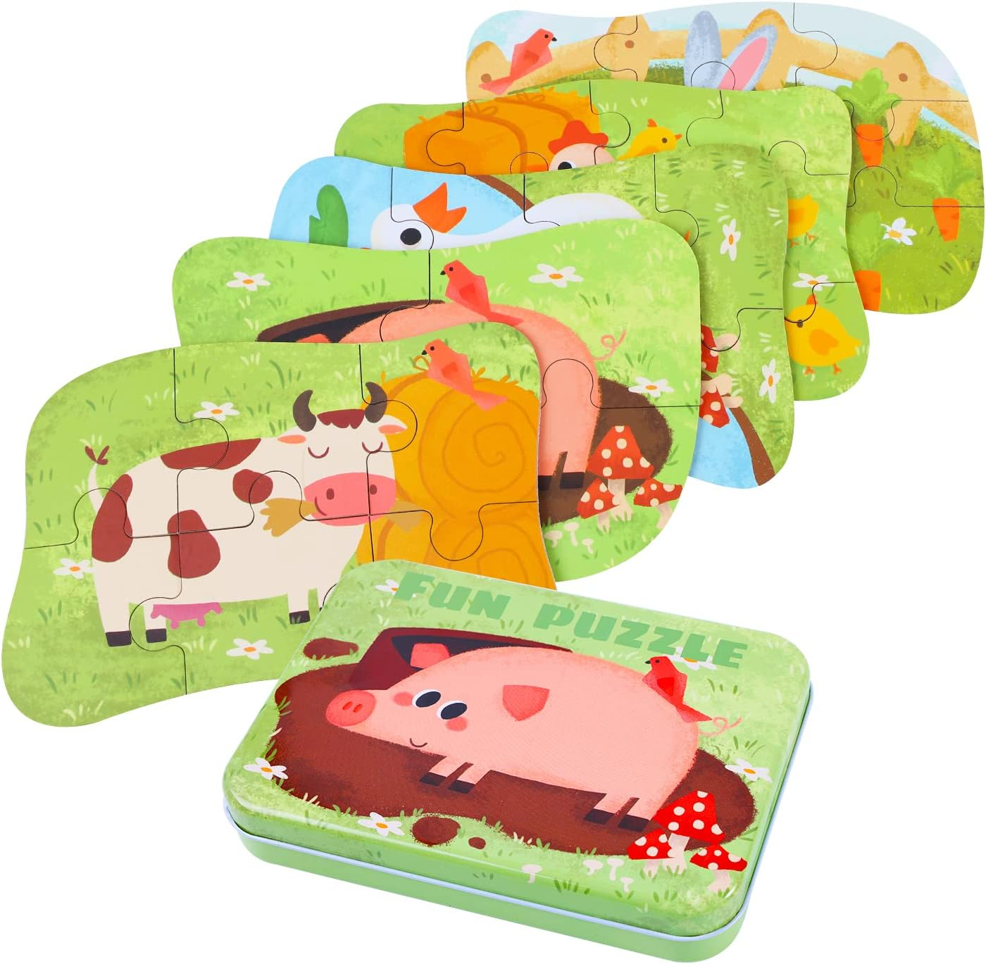 Pachet 3 Seturi de cate 5 Puzzles pentru incepatori, Diferite Nivele de ...