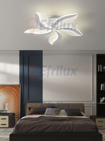 Lustra LED 130W cu Telecomanda, Floare 5 petale