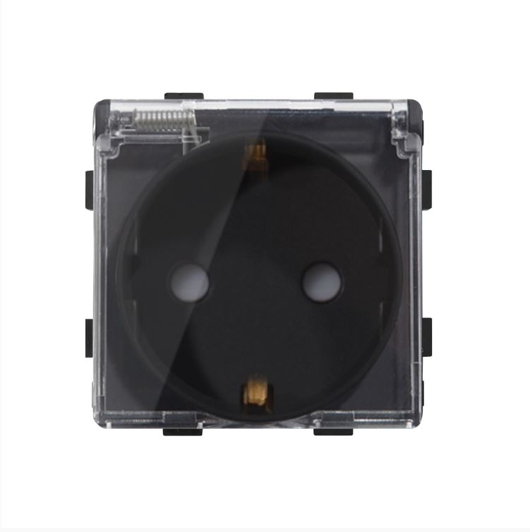 Modul priza Schuko cu capac de protectie