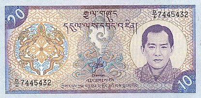 Bhutan 10 Ngultrum 2000, necirculata
