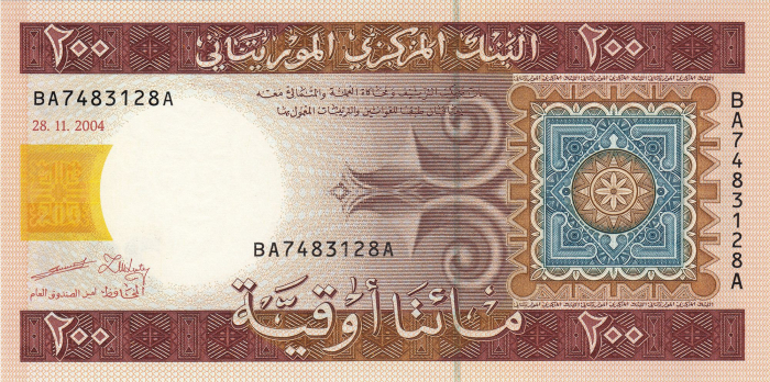 Mauritania, 200 Ouguiya 2004-2006, UNC, clasor A1