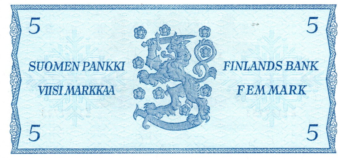 Finlanda 5 Markkaa 1963, aproape necirculata