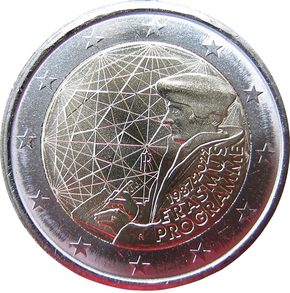 ITALIA 2 euro comemorativ 2022 Erasmus, UNC, clasor M1