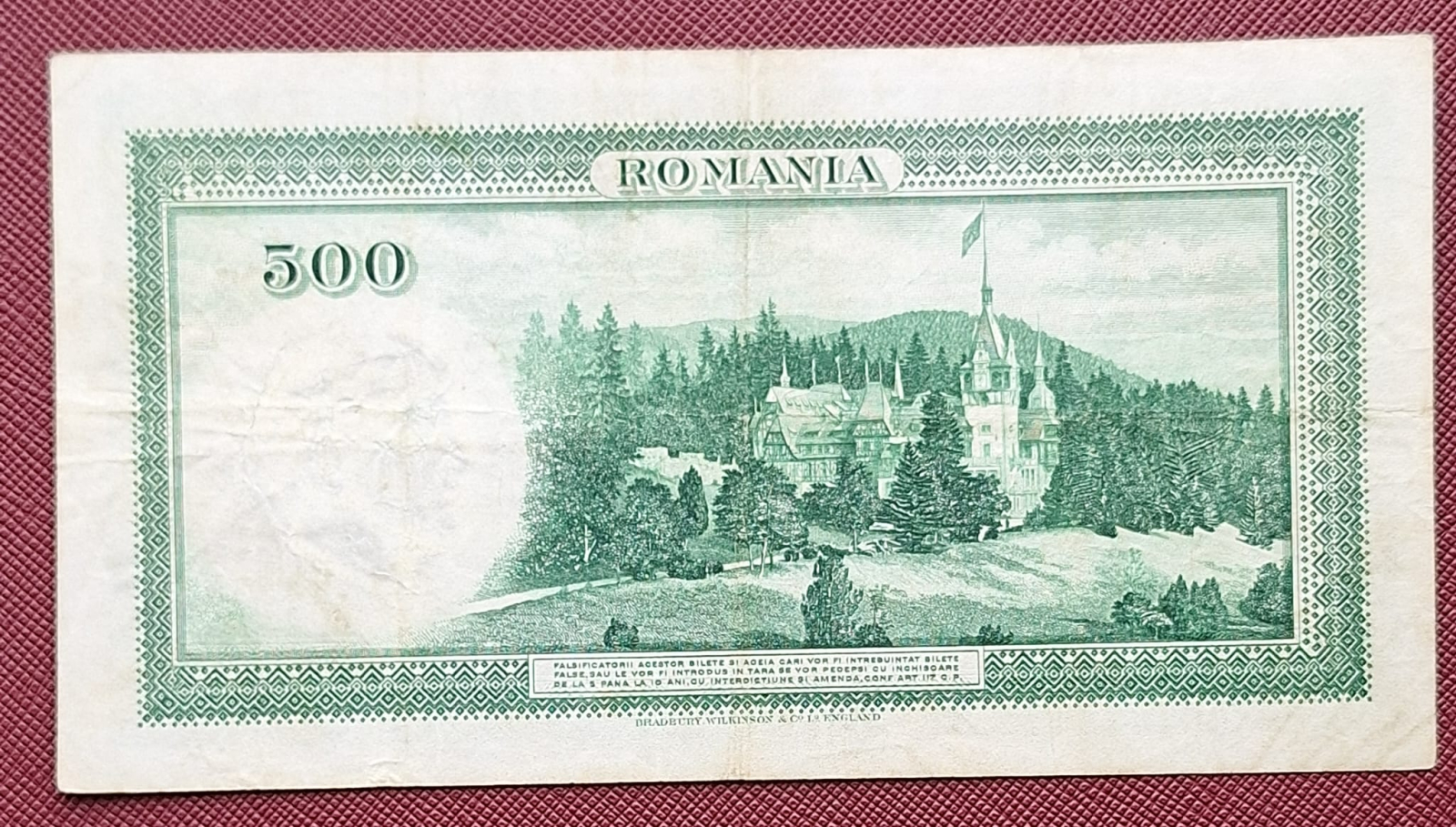 Romania, bancnota 500 lei 1934, Regele Carol II, circulata