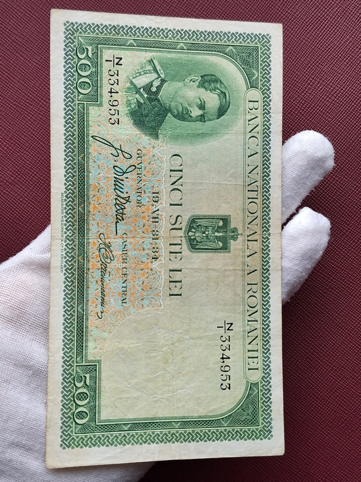 Romania, bancnota 500 lei 1934, Regele Carol II, circulata