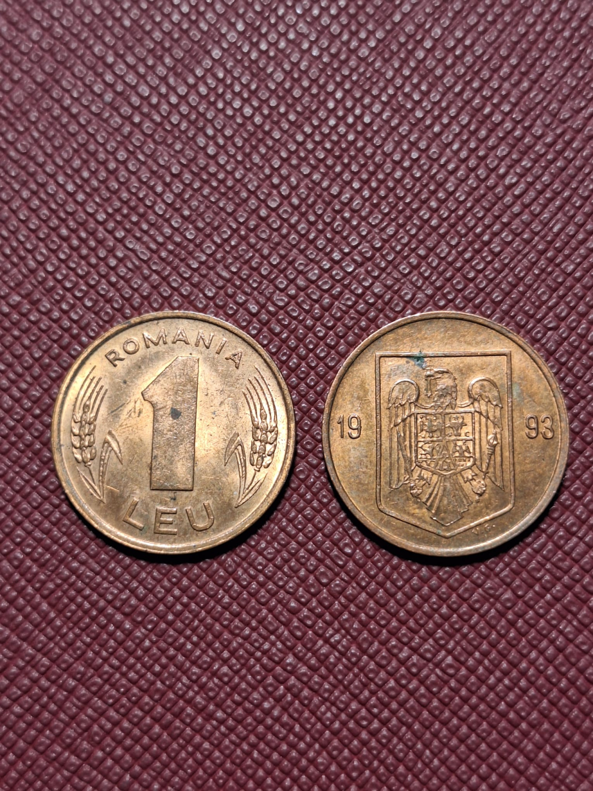 Romania, moneda 1 leu 1993